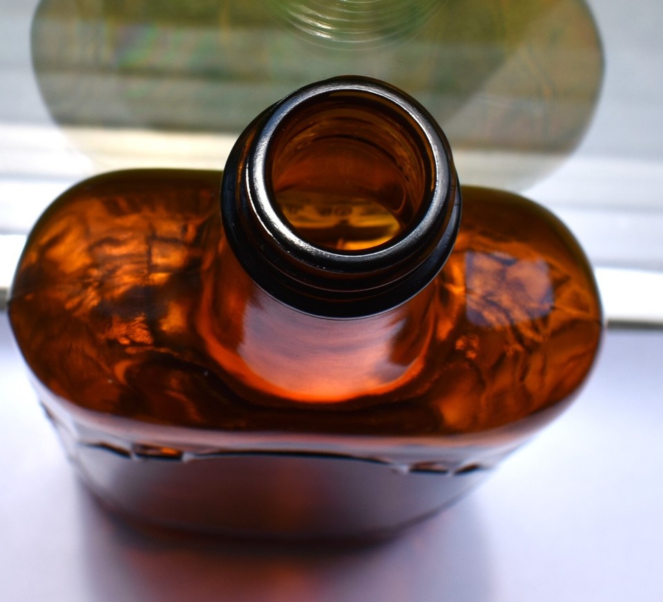 Vintage Calvert Whiskey Bottle Amber Blown Molded Glass Art Deco Embossing Empty | eBay
