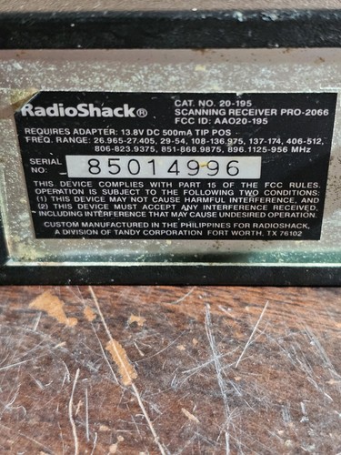 Radio Shack PRO-2066 Scanning 150 Channel Mobile Trunking Scanner | eBay