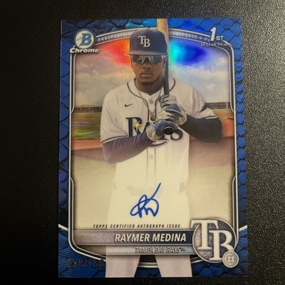 2025 Bowman Chrome Raymer Medina 1st Auto Tampa Bay Rays Blue Refractor ...