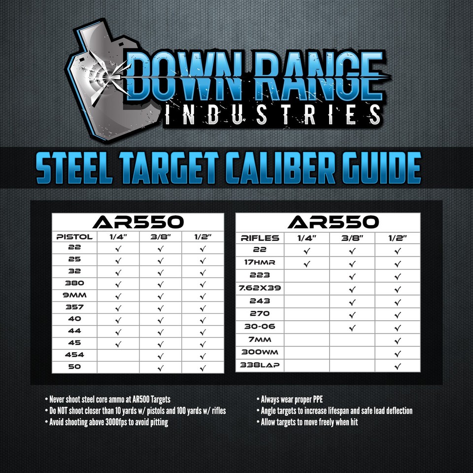 AR550 Steel Target Dueling Tree DIY Kit 6pc 6" x 3/8 Pad w/ Tubes! USA ...