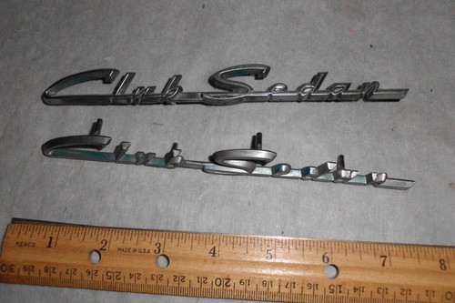 2 Vintage Car Auto 'Club Sedan' Cast Metal Emblems Fender | eBay