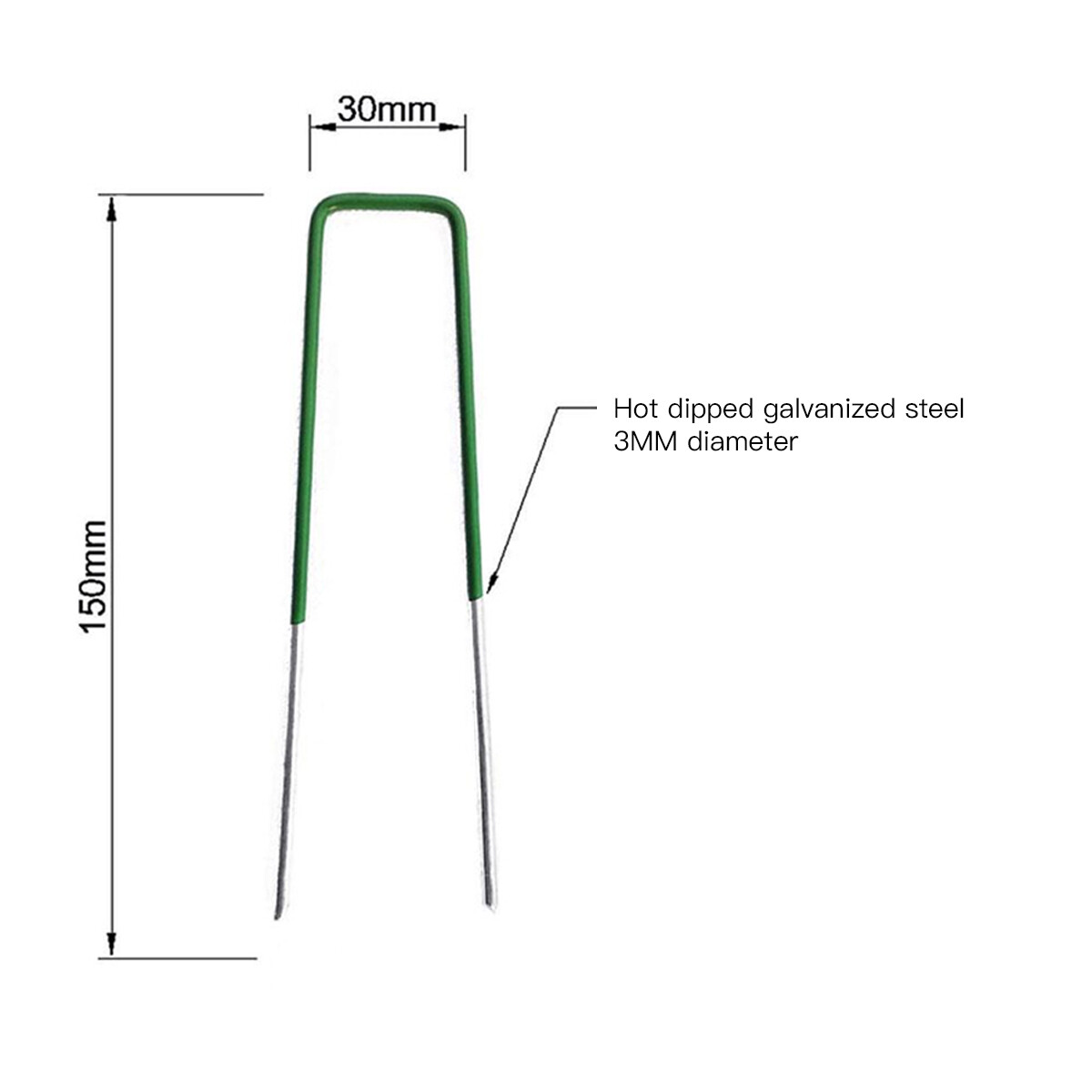 Artificial Grass Pegs Half Green U Pins Galvanised Steel U Pegs ...