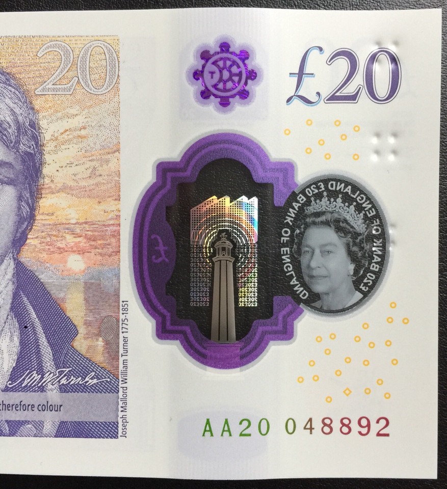 Rare New Uncirculated Polymer £20 Bank Note AA 20 048892 (First Year ...