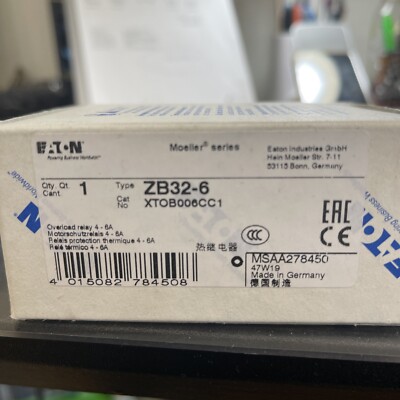 EATON OVERLOAD. XTOB006BC1/. Moeller. ZB12-6. | eBay