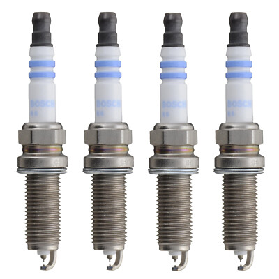 Set of 4 Spark Plugs Bosch Double Iridium For Mazda 3 Sport Nissan Juke ...
