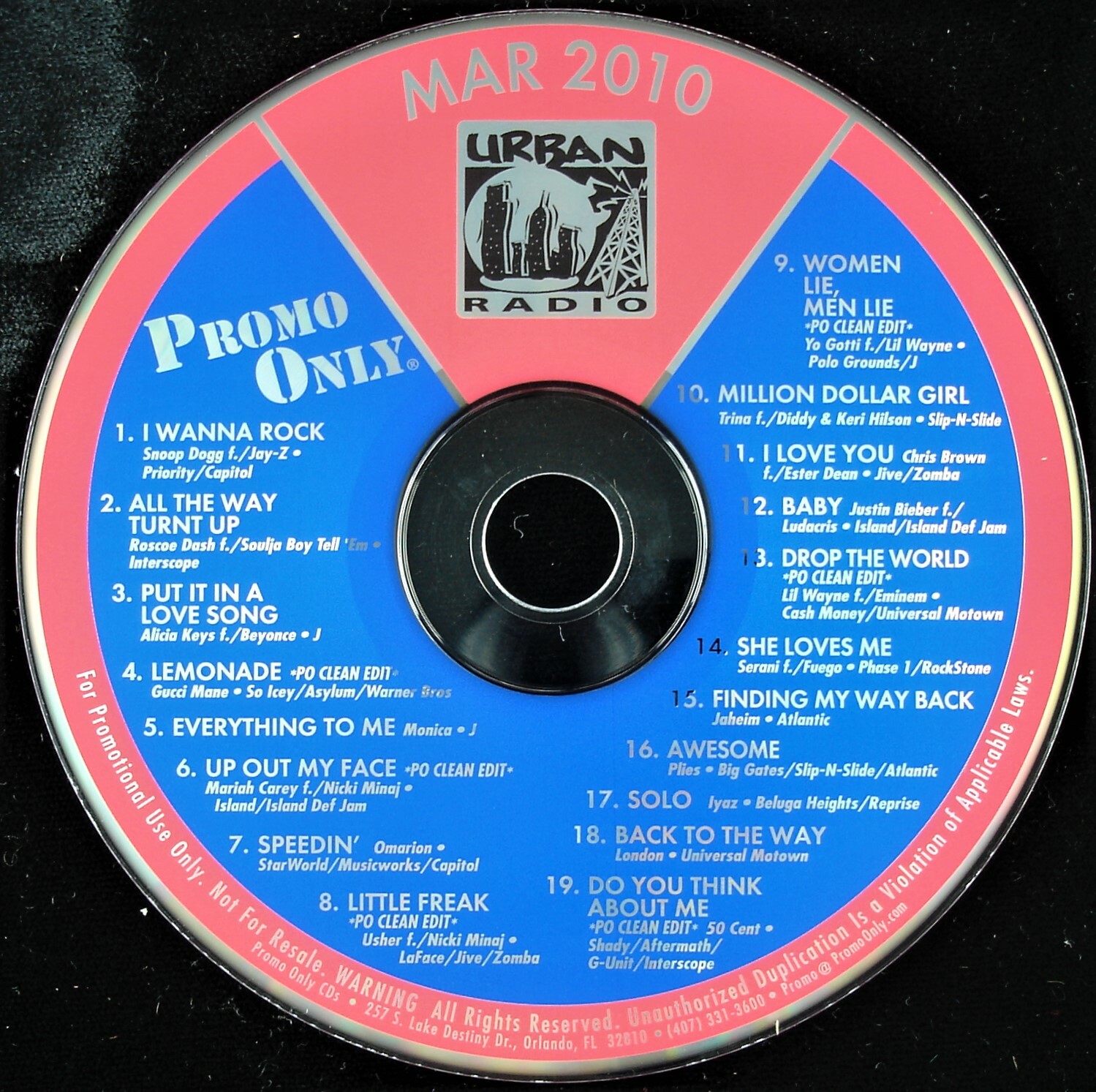 PROMO ONLY "URBAN RADIO MARCH 2010" DJ PROMO CD COMPILATION GUCCI MANE ...