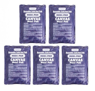 5 x Medi-Pak Canvas Maxi Pak Hot Cold Pack Microwaveable Freezable ...