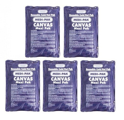 5 x Medi-Pak Canvas Maxi Pak Hot Cold Pack Microwaveable Freezable ...