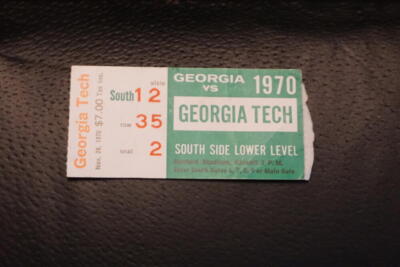 1970 GEORGIA TECH AT GEORGIA COLLEGE FOOTBALL TICKET STUB | eBay