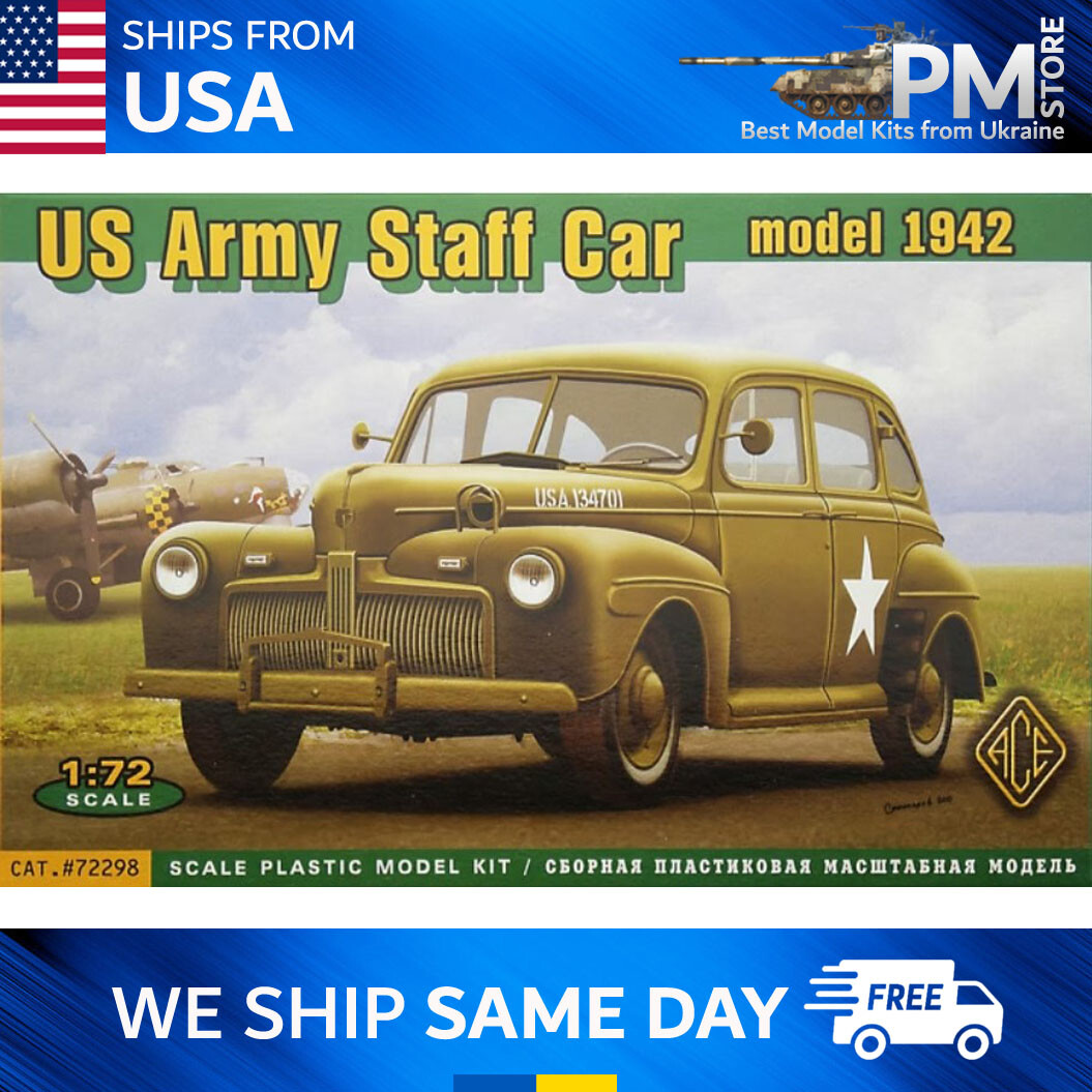 ACE 72298 US Army Staff Car Fordor model 1942 WWII FORD model kit 1/72 ...