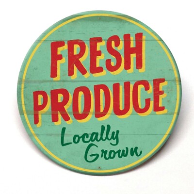 Fresh Produce Sign Advertising Pocket Mirror Vintage Style | eBay