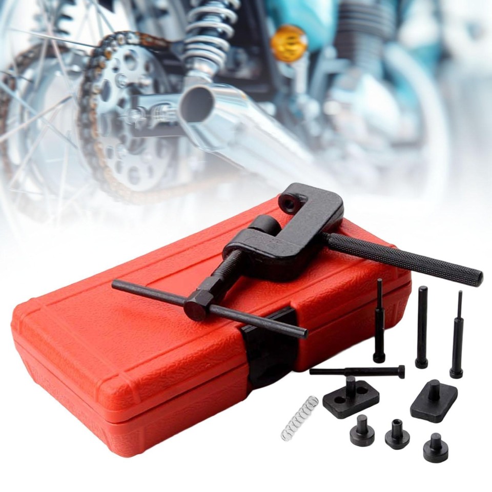 Compact Motorcycle Chain Breaker Tool Kit for Bike Chain Cleaning and ...