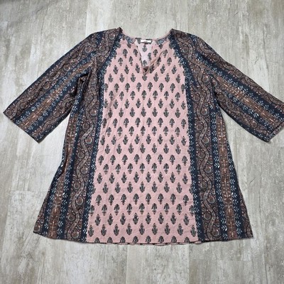 Pure Jill Organic Cotton Block Tunic Top Shirt Women's Size XL Tall | eBay