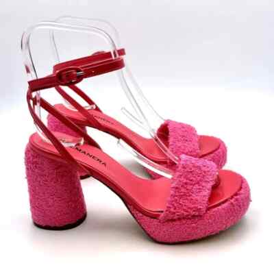Halmanera Pink Sponge Platform Sandals, 10Cm Heel And 3Cm Platform ...