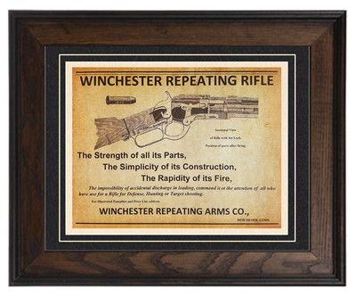 Vintage Winchester Repeating Rifle Ad Reproduction: Custom Matted and ...