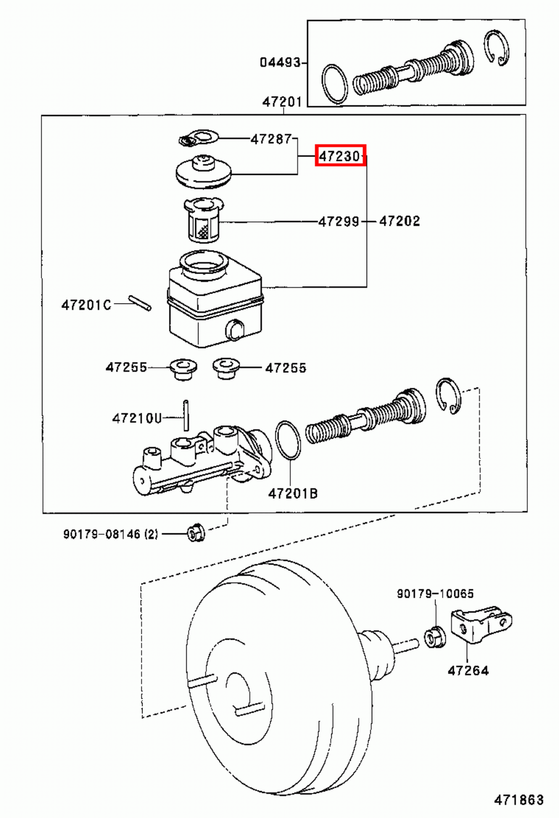 Genuine Hilux LN130 LN111 LN110 LN108 LN107 Brake Master Cylinder ...