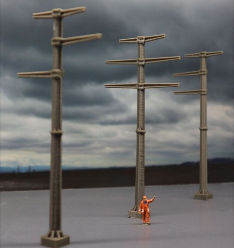 HO Scale Diorama Power Pole Model Railway Layout Scene Building Model ...