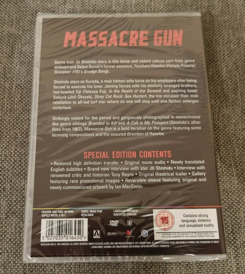 DVD Yasuharu Hasebe's Massacre Gun New Sealed | eBay UK
