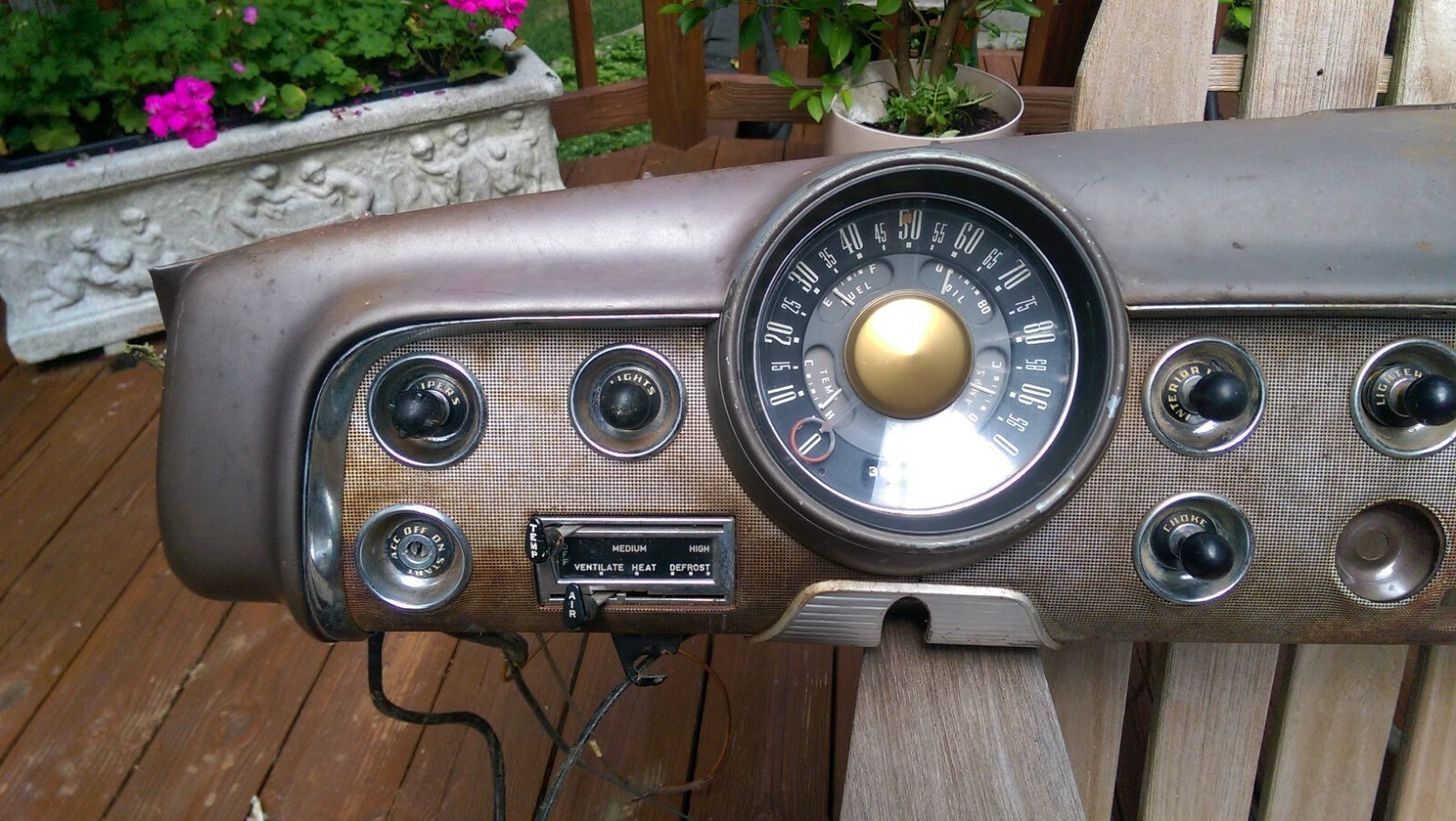 1951 Ford Passenger Car Dash Dashboard Gauges Trim Speedometer OEM 1949 ...
