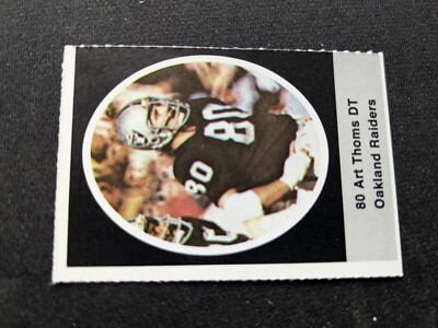 1972 Sunoco Football Stamp NNO Art Thoms - Oakland Raiders (VG) | eBay