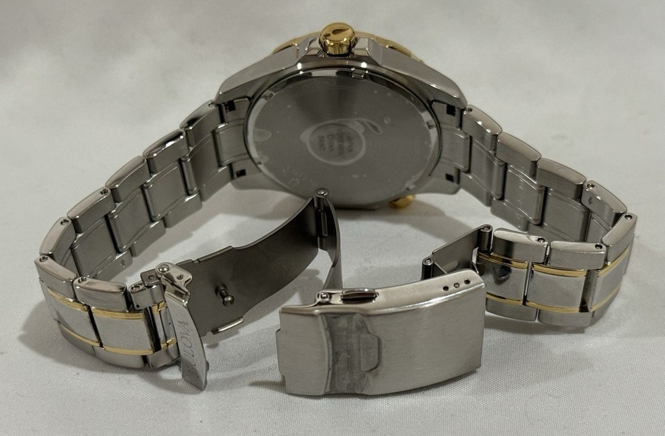 Bulova Marine Star Men's Quartz Blue Dial Calendar Two Tone 43mm 98B384 ...