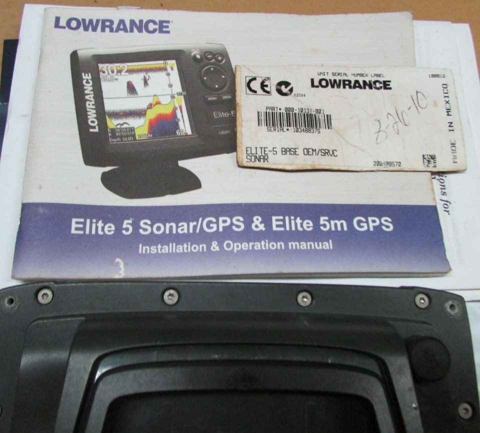 Lowrance Elite-5 DSI Fishfinder GPS Head Unit Only Untested For Parts ...