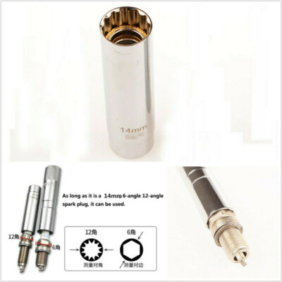 Car Chrome Alloy Steel Extended Version 65mm Spark Plug Socket Wrench 3 ...