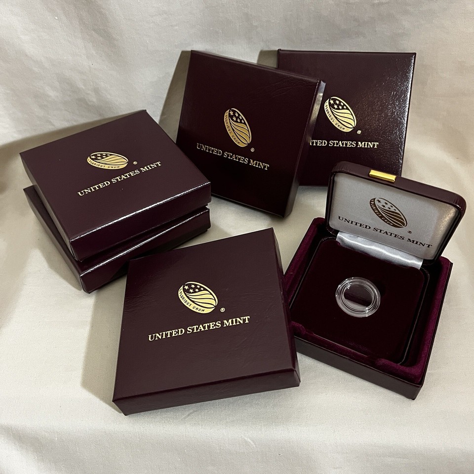 5 US Mint Gift Cases for 1/10 oz Gold American Eagle Coin Capsule Case ...
