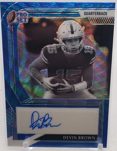 Devin Brown 2022 Pro-Set Blue Wave Black And White RC Auto BW-DB1 4/35 ...