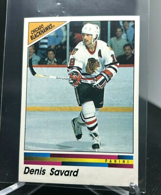 1990-91 Panini Stickers #198 Denis Savard Chicago Blackhawks French ...