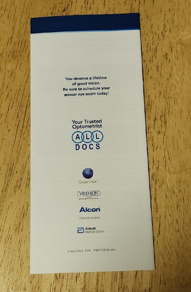 ALS Docs See Your Optometrist Once A Year Brochure Ephemera Alcon ...