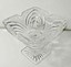 VINTAGE CRYSTAL SQUARE CLEAR GLASS COMPOTE ETCHED FROSTED FLOWERS HEAVY ...