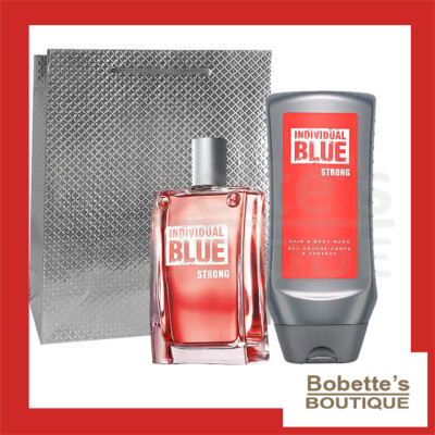 INDIVIDUAL BLUE STRONG AVON PRÊT À OFFRIR 2 Produits pour Lui + Sac ...