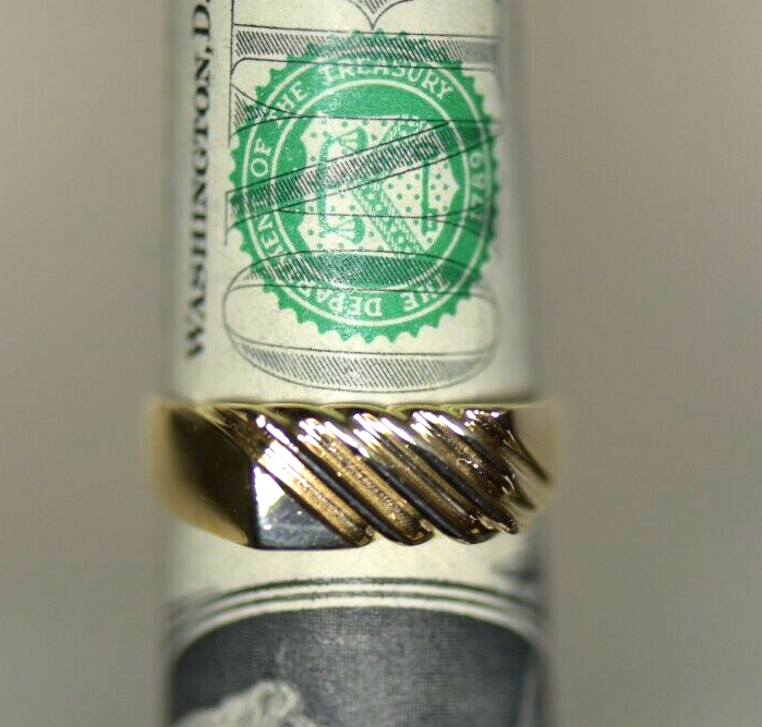 SOLID 14k Yellow Gold Retro Design Mens Ring Vintage 1970 - 80s? | eBay