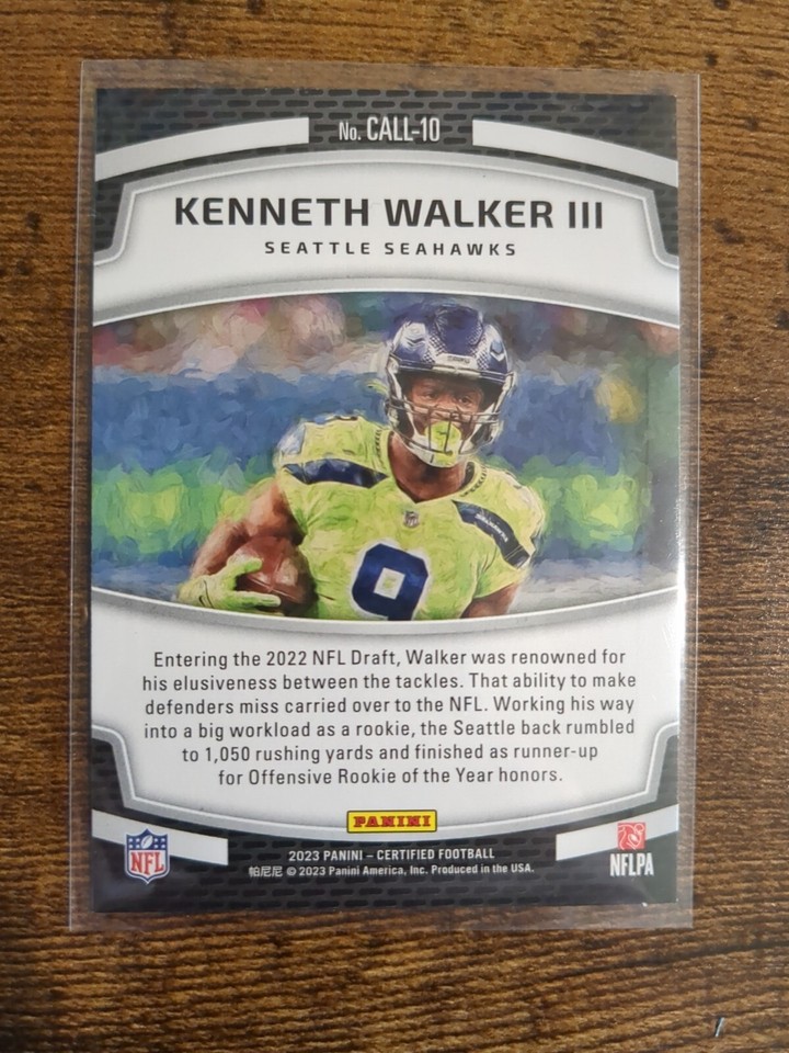 Kenneth Walker III 2023 Panini Certified Calling Cards #CALL-10 Seattle ...