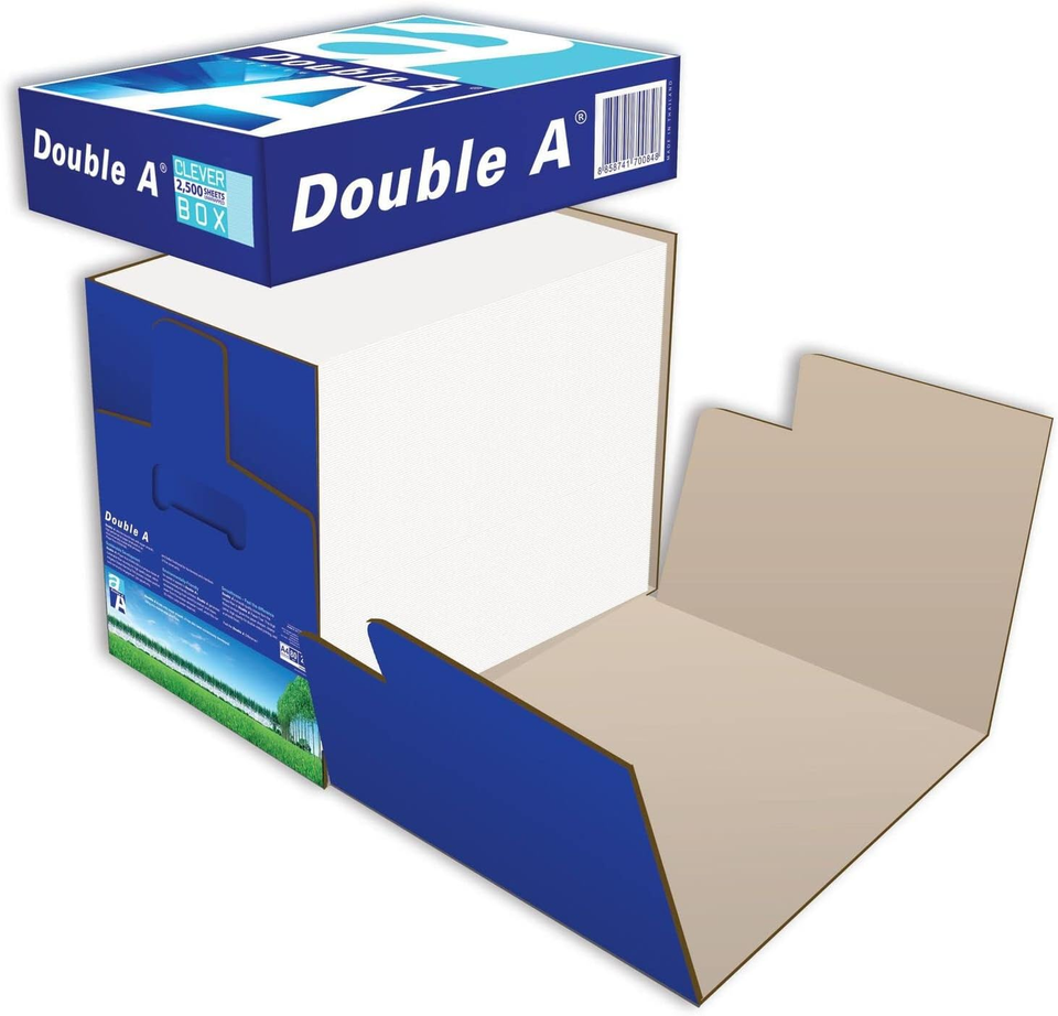 , A4 Ream Paper, A4 80 GSM, 2500 Sheets, White, Clever Easy to Open Box ...
