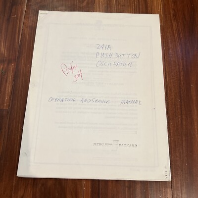 Manuals & Books - Oscillator Operating And Service Manual