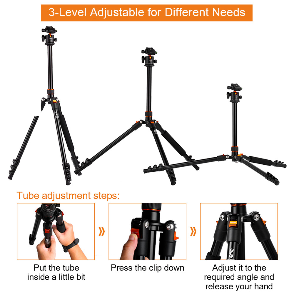 K&F CONCEPT Adjustable Height Tripod Stand 4-Section W4G7 | eBay