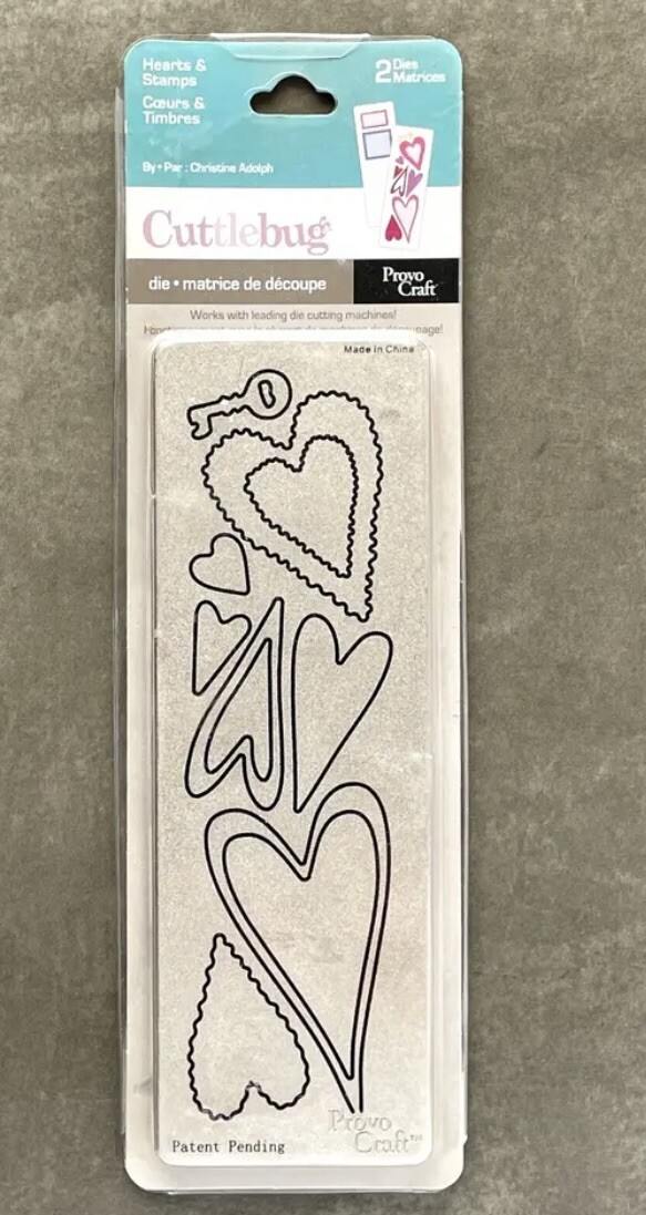 Provo Craft Cuttlebug Cutting Die Hearts & STAMPS Design 2 Dies ...