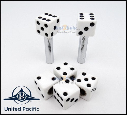 Set White Dice Door lock knobs & Valve stem cap Hot Rod Classic Chevy ...