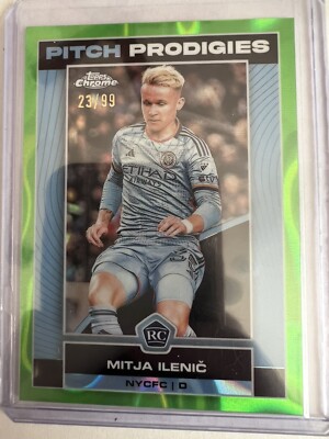 Mitja Ilenic 2023 Topps Chrome MLS Green Lava Pitch Prodigies NYCFC RC ...