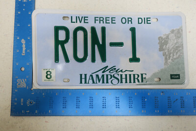 NEW HAMPSHIRE NH VANITY LICENSE PLATE TAG # RON 1 RONALD RONNY | eBay