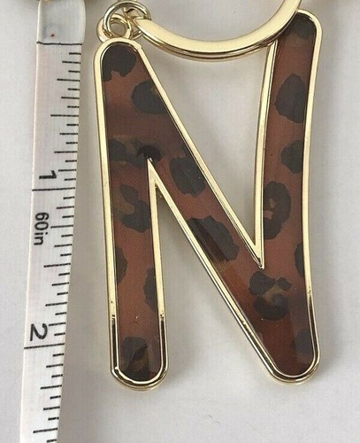 Ganz Safari Leopard Print Initial Letter "N" Keychain Key Chain Ring | eBay