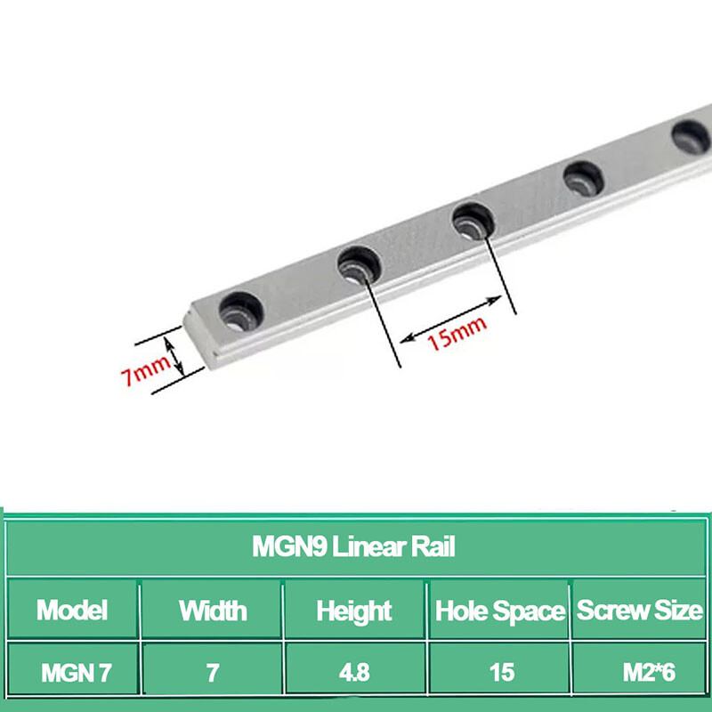 100-1000mm MGN7 MGN9 MGN12 MGN15 Linear Guide Rail Slides for CNC 3D ...