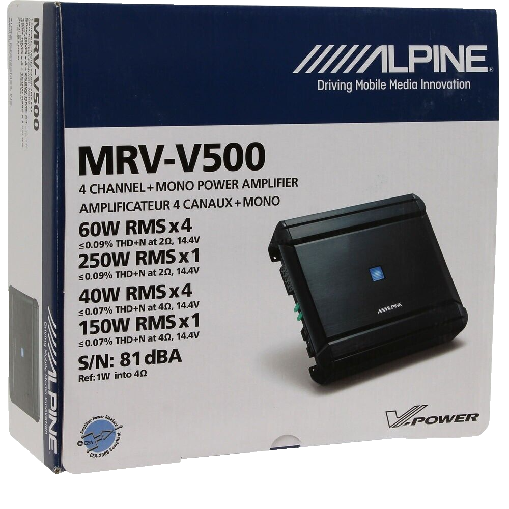 Alpine MRV-M500 Mono Power Digital Amplifier | 500 Watt RMS | Class-D ...