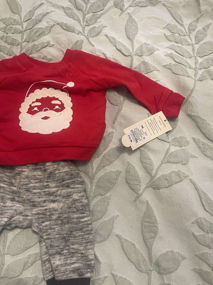 NEWBORN CHRISTMAS HOLIDAY OUTFIT GRAY RED WHITE SANTA TARGET CAT AND ...