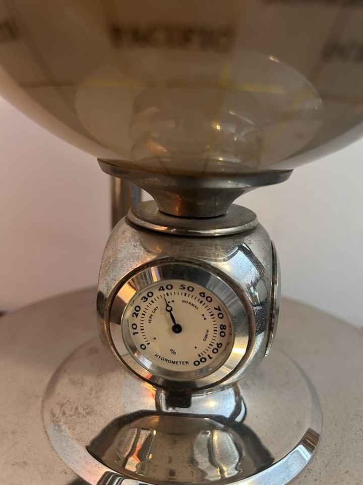 Mother of Pearl Gemstone Rotating Desk Globe w/Clock/Thermometer ...