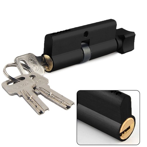High security black indoor wooden door lock cylinder 6 Pin 70mm with 3 ...