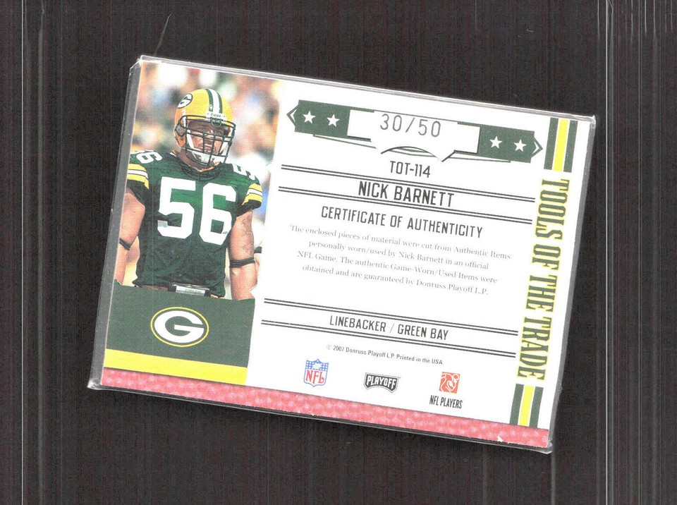 2007 Playoff Absolute Memorabilia #TOT-114 Nick Barnett Black /50 | eBay