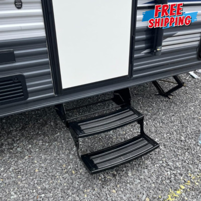 24" Steel RV Entry Steps Anti Slip Foldable Pull Out Step for Trailer ...
